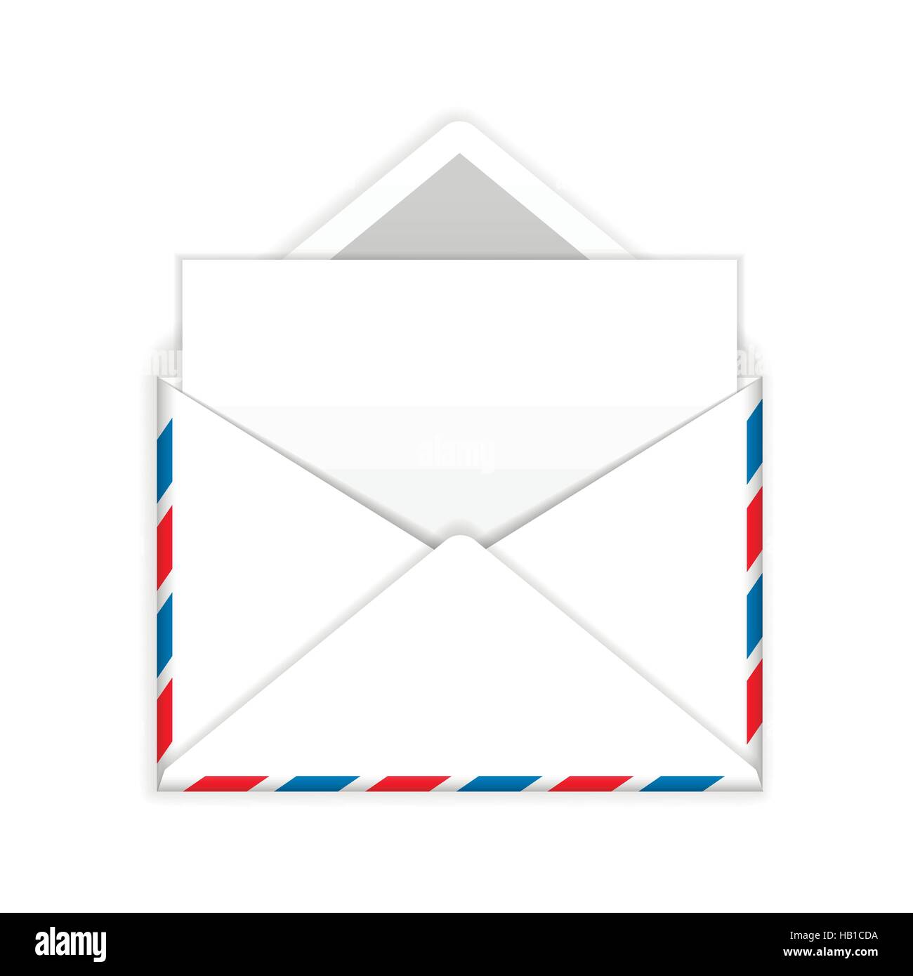 Open envelope with blank sheet of paper flat icon Stock Vector Image ...