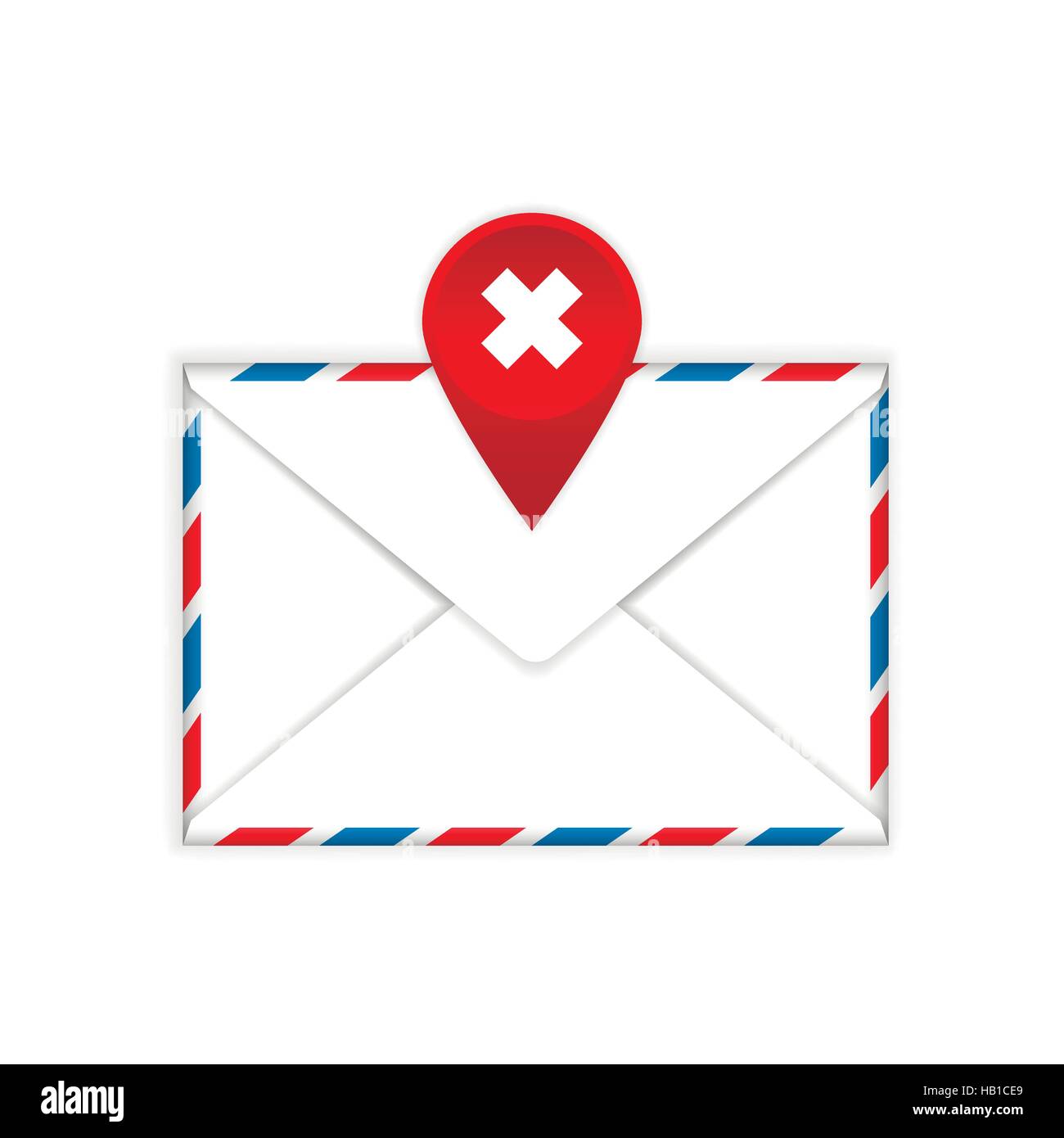 Mail icon red cross hi-res stock photography and images - Alamy