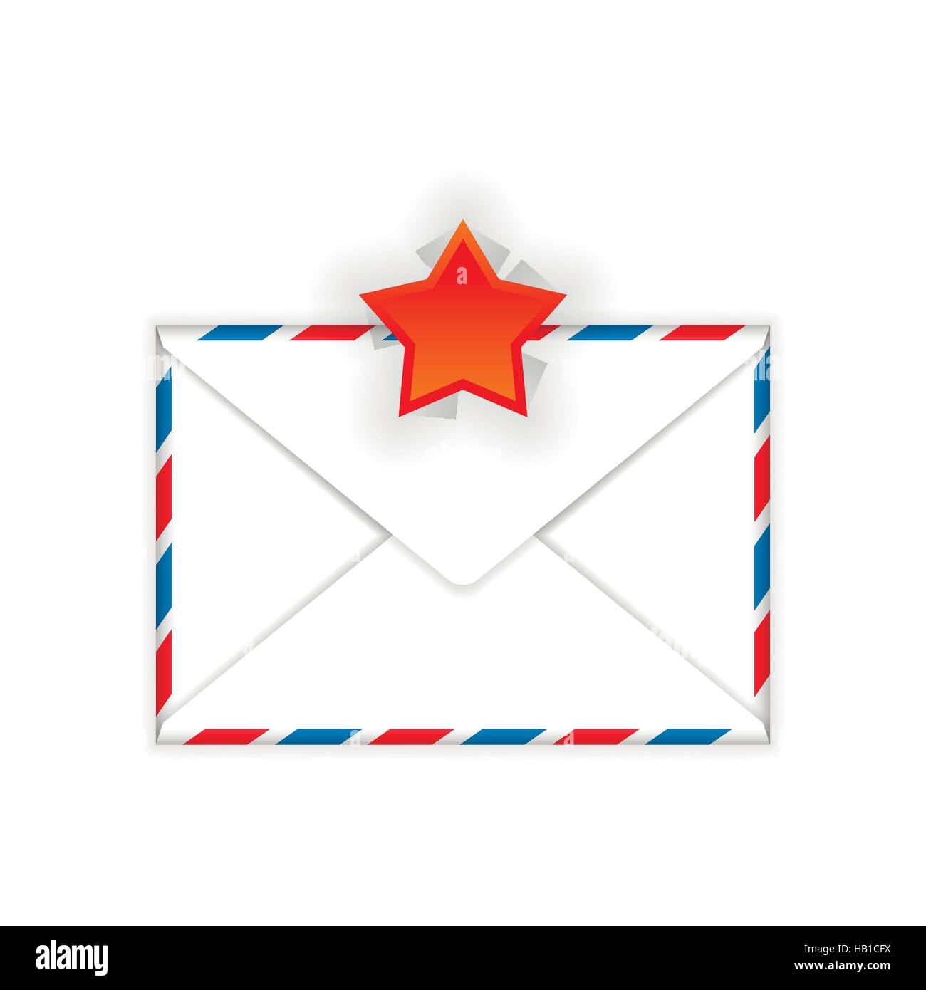 Envelope with red star mark flat icon Stock Vector Image & Art - Alamy