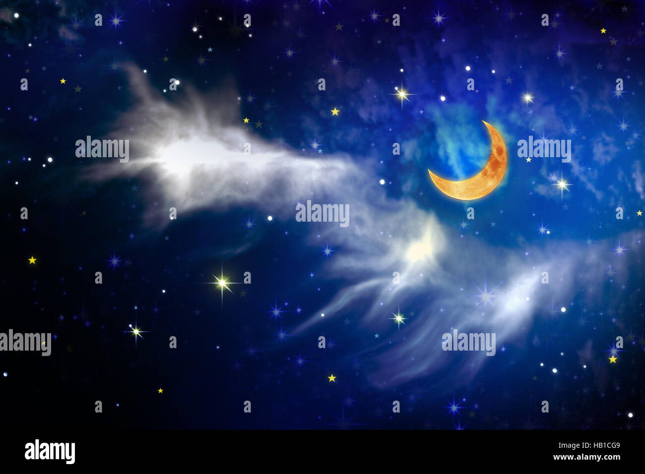 Full moon and star sky Stock Photo - Alamy