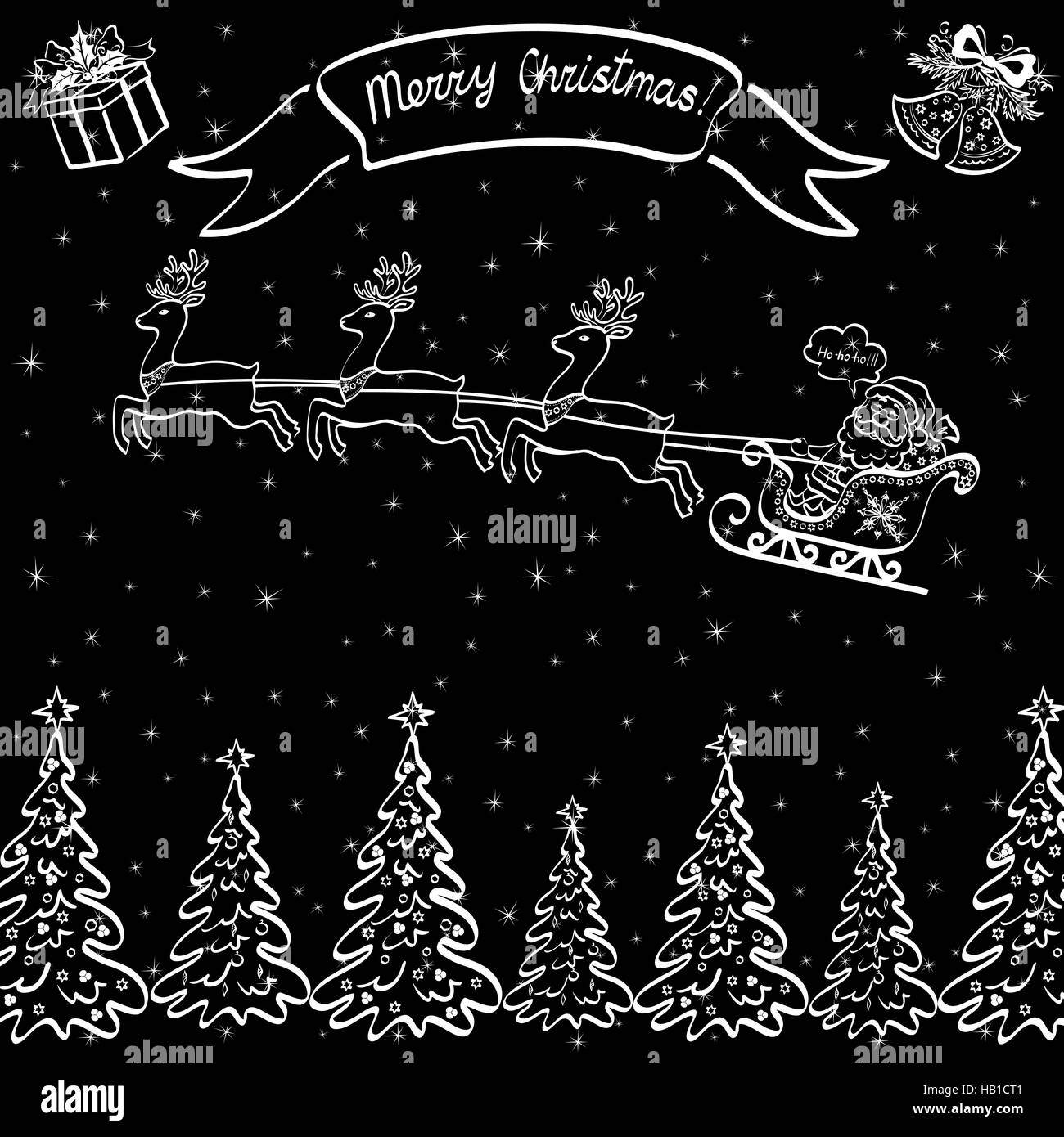 Christmas outline Black and White Stock Photos & Images - Alamy