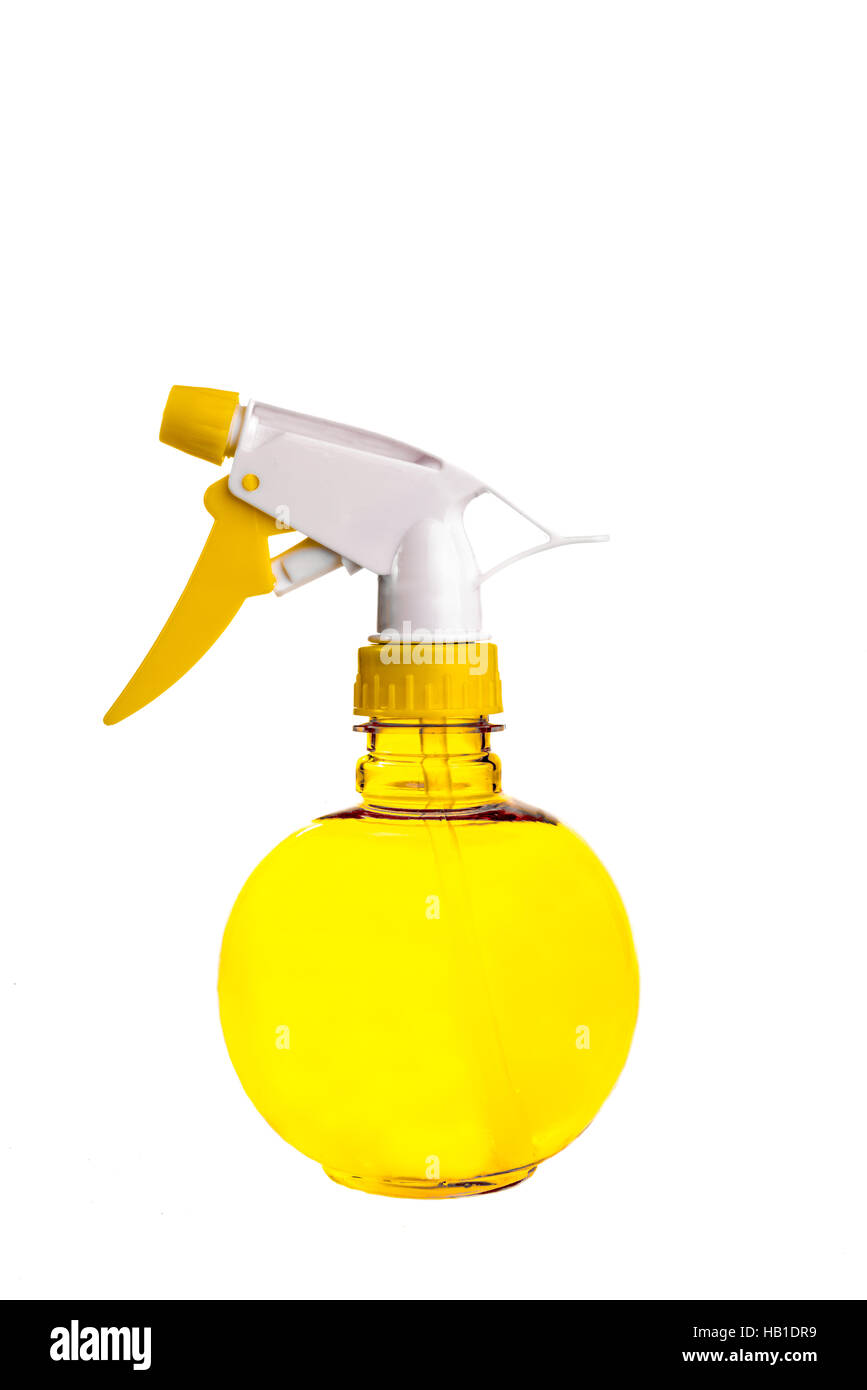 Yellow Spray Bottle on White Stock Photo - Alamy