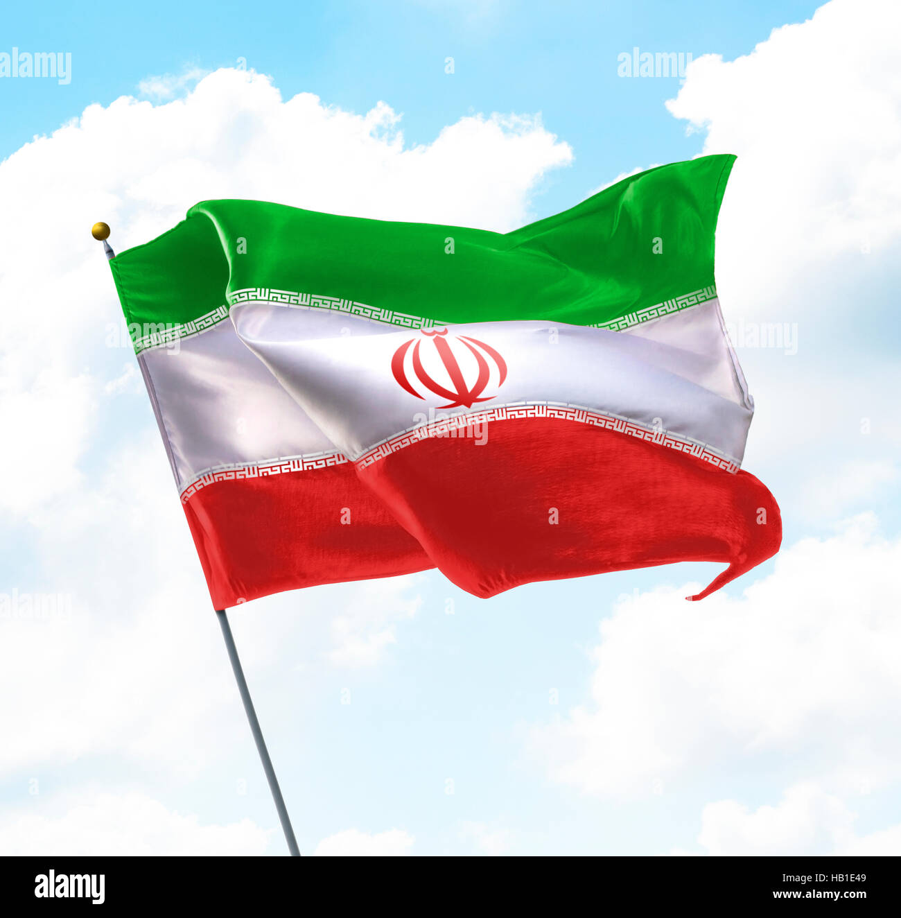 Flag iran waving in hi-res stock photography and images - Alamy
