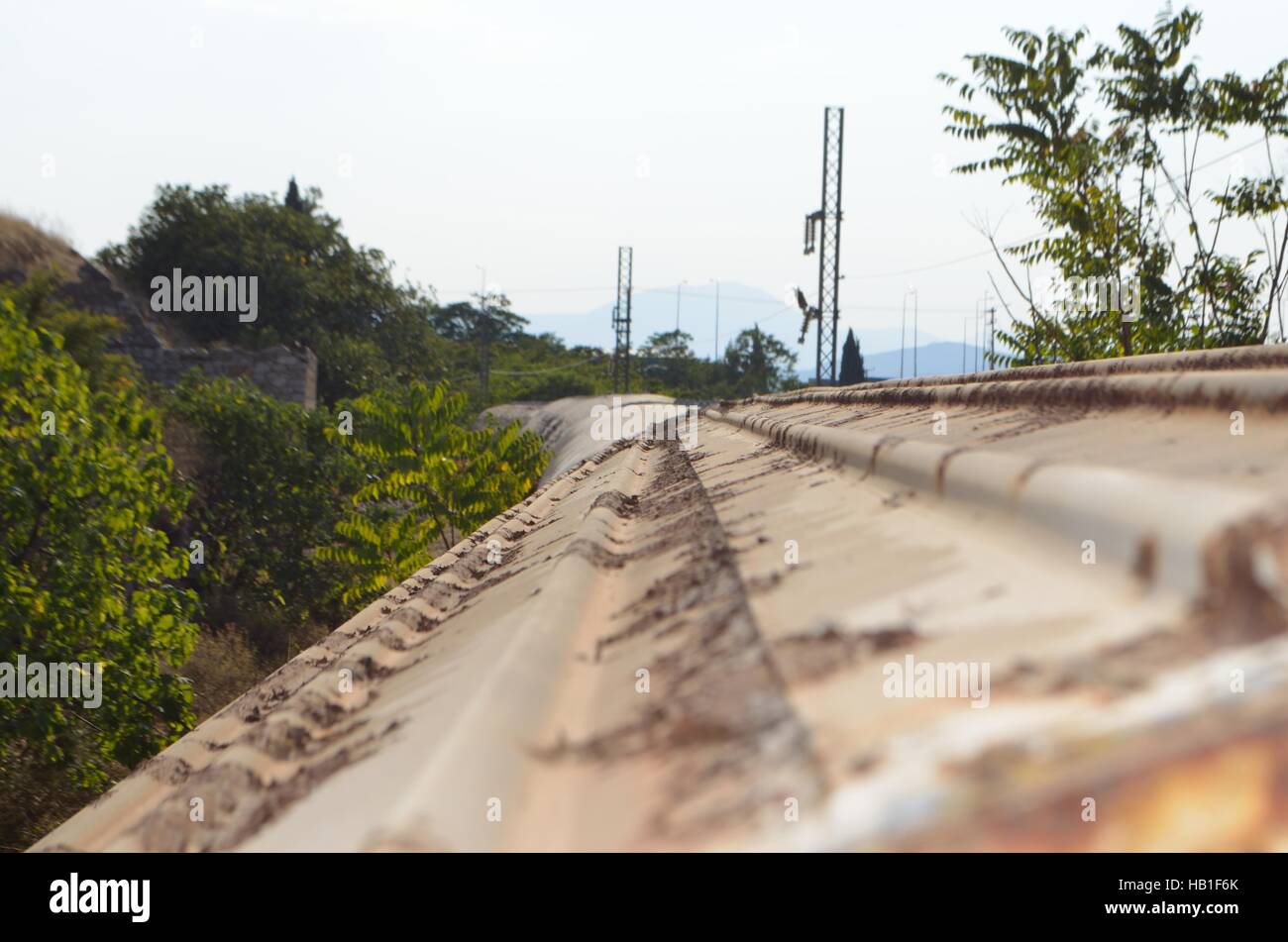 Urban exploration at abandoned train station Stock Photo - Alamy