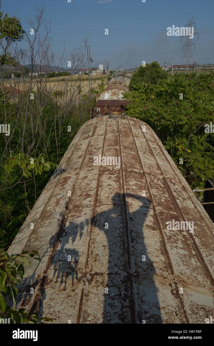 Urban exploration at abandoned train station Stock Photo - Alamy