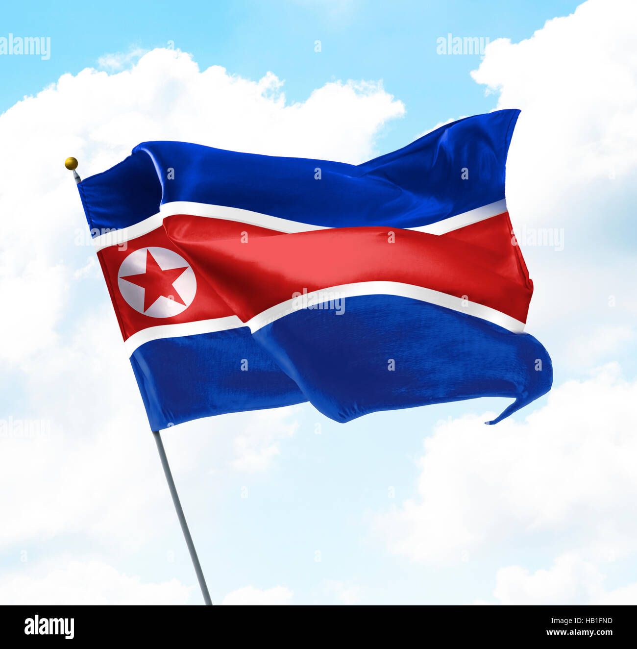 Wavy north korean flag hi-res stock photography and images - Alamy