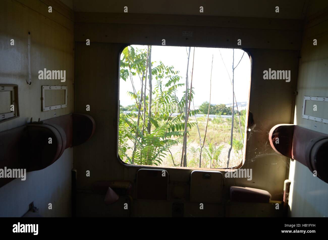 Urban exploration at abandoned train station Stock Photo - Alamy