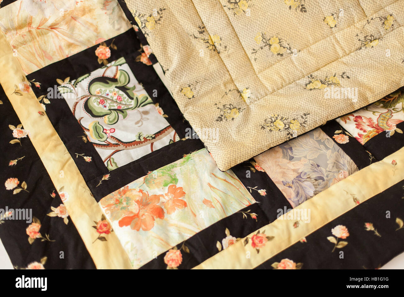Patchwork quilt. Handmade Stock Photo - Alamy