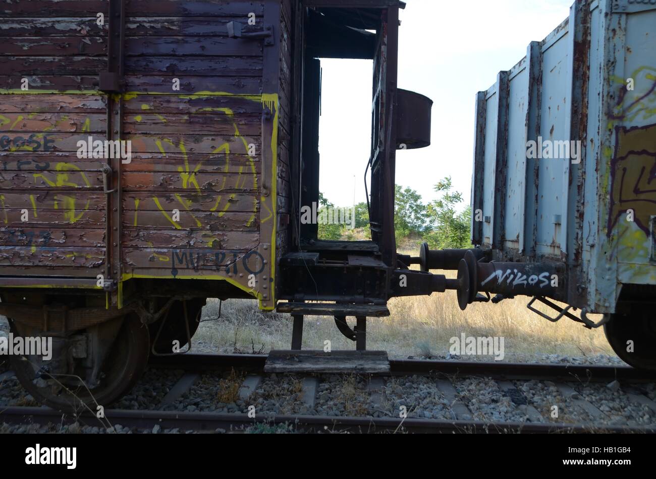 Urban exploration at abandoned train station Stock Photo - Alamy