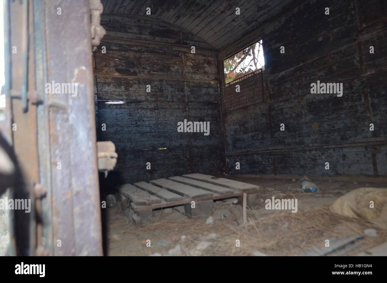 Urban exploration at abandoned train station Stock Photo - Alamy