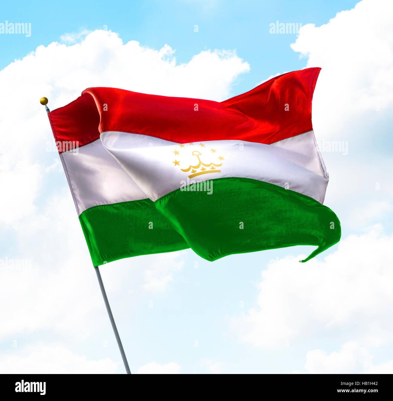 Waving tajikistani flag hi-res stock photography and images - Alamy