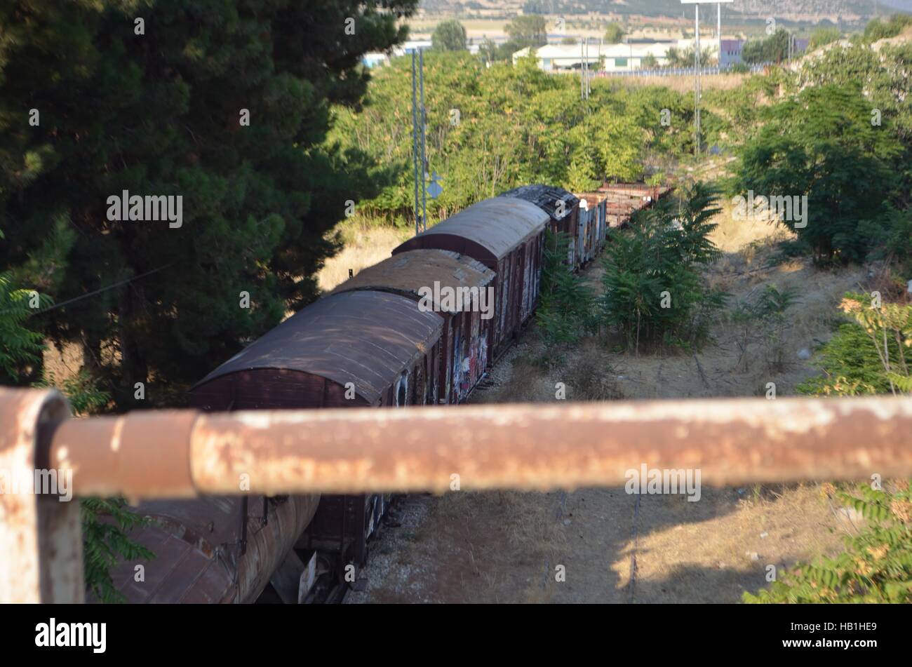 Urban exploration at abandoned train station Stock Photo - Alamy