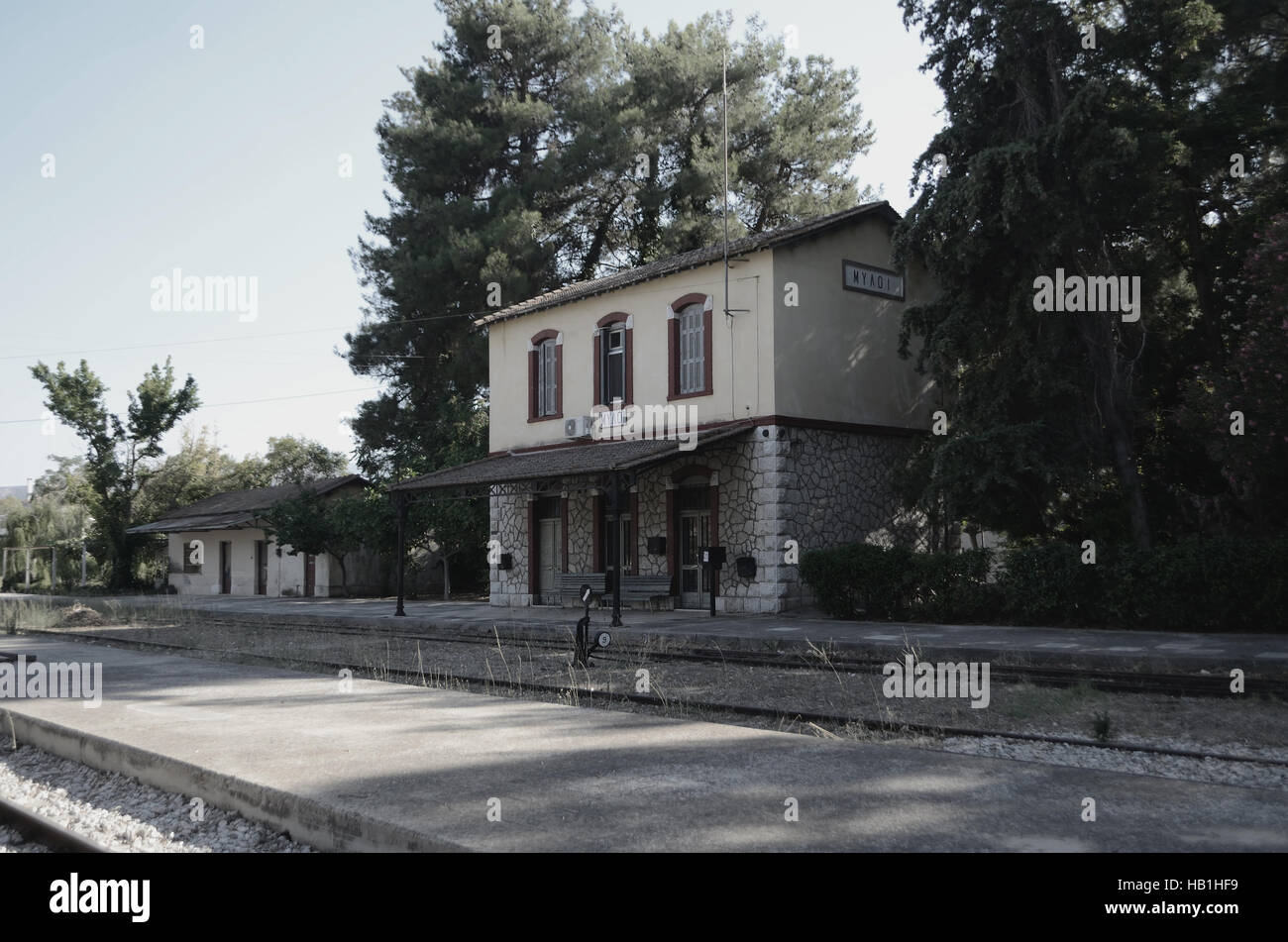 Urban exploration at abandoned train station Stock Photo - Alamy