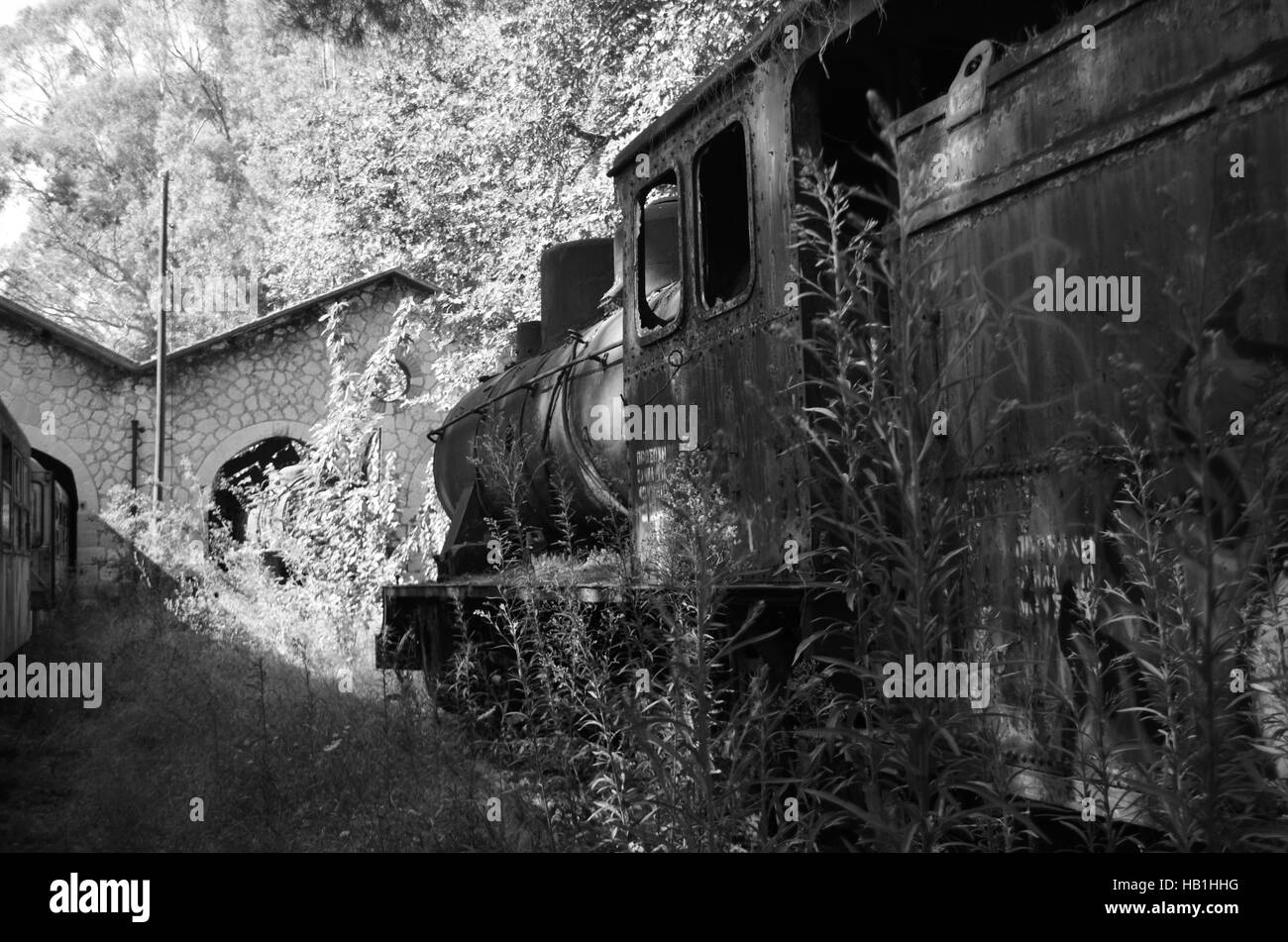 Urban exploration at abandoned train station Stock Photo - Alamy