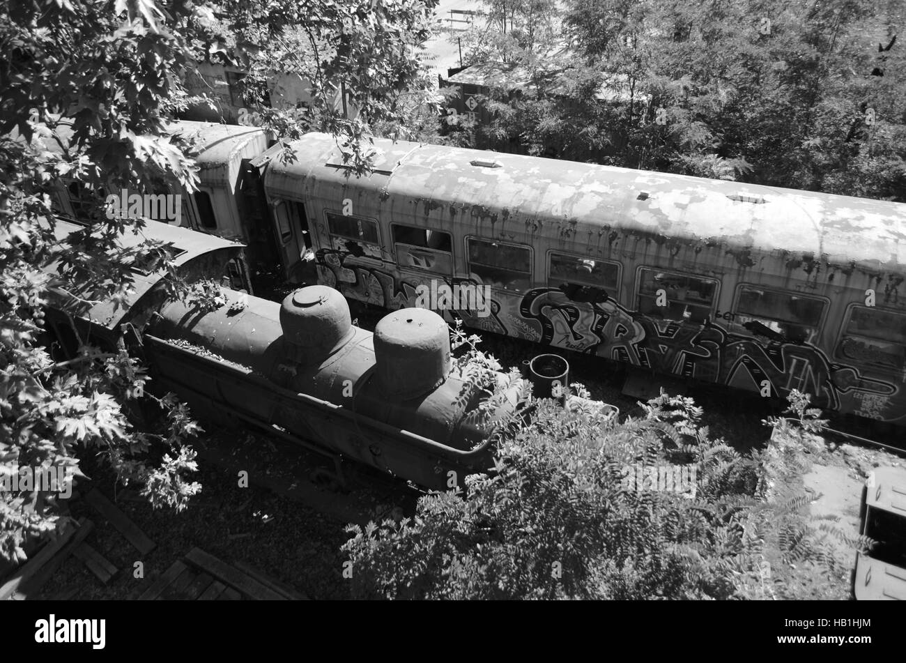 Urban exploration at abandoned train station Stock Photo - Alamy