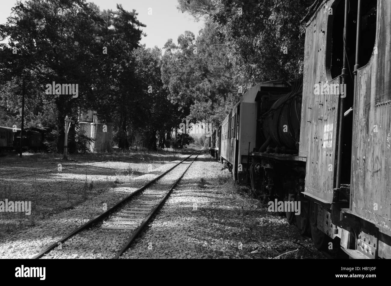 Urban exploration at abandoned train station Stock Photo - Alamy
