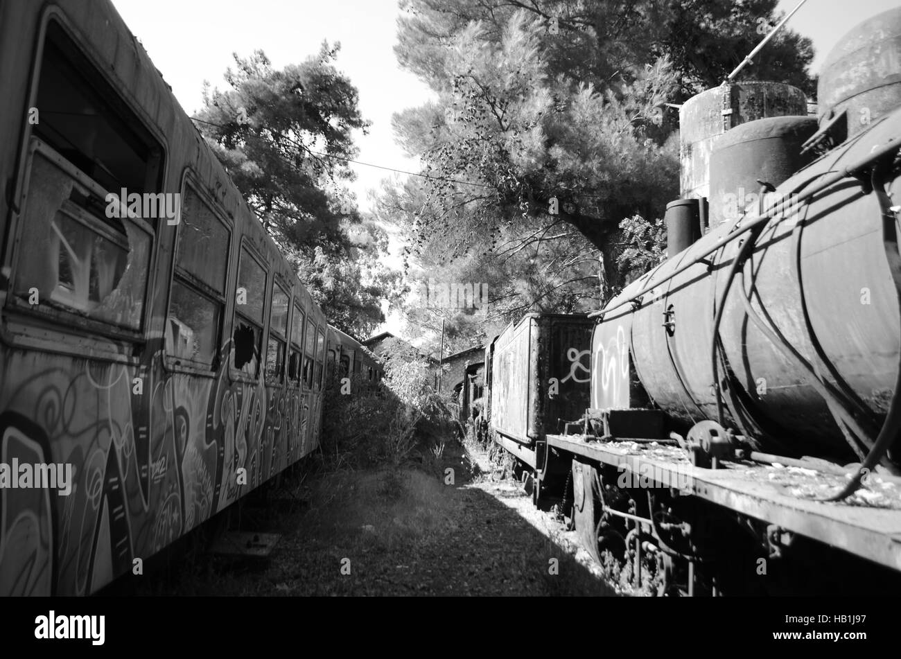 Urban exploration at abandoned train station Stock Photo - Alamy