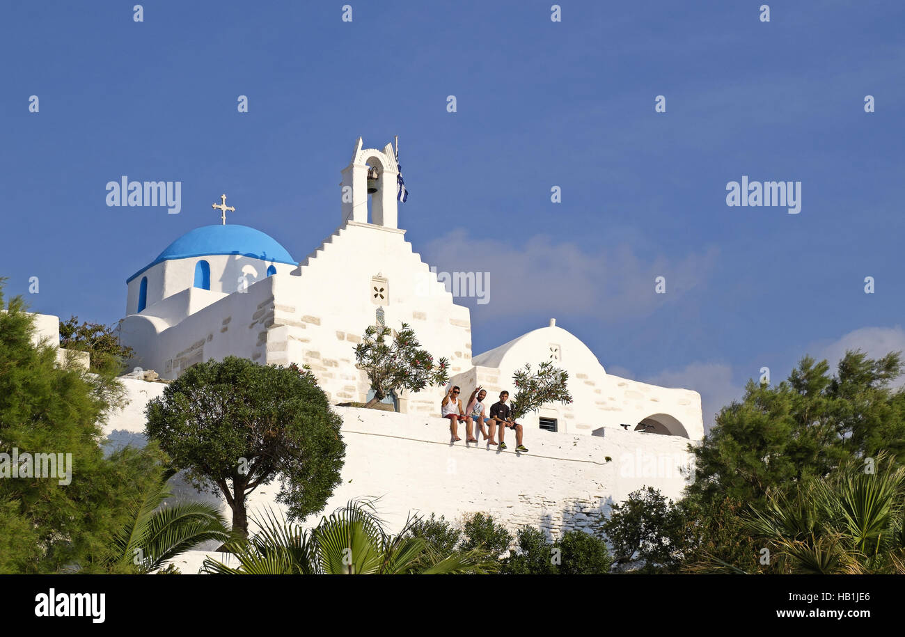 Church in Parikia on Paros Stock Photo - Alamy
