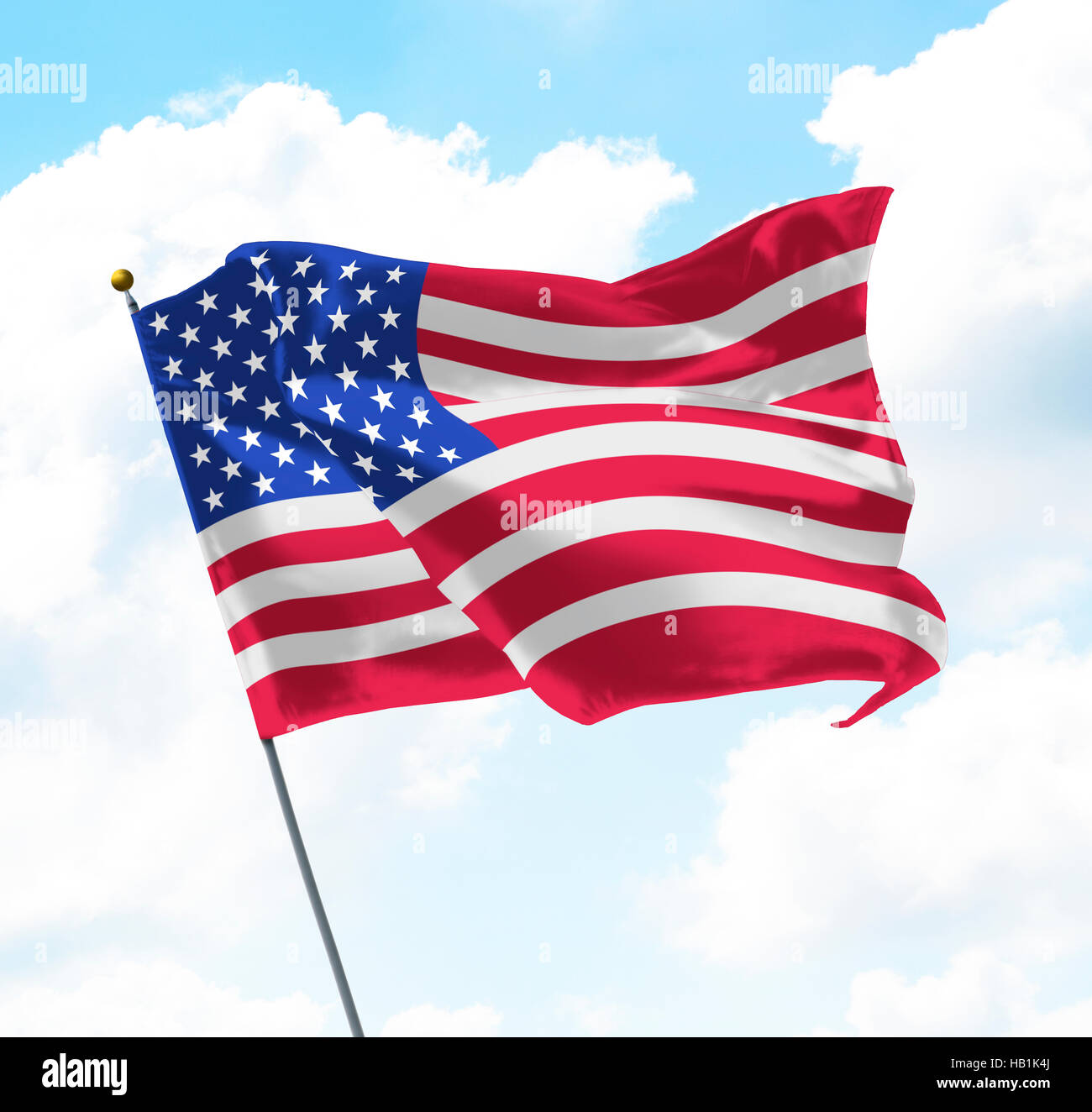 Flag of United States of America USA Raised Up in The Sky Stock Photo ...