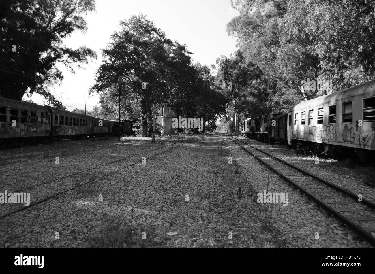 Urban exploration at abandoned train station Stock Photo - Alamy