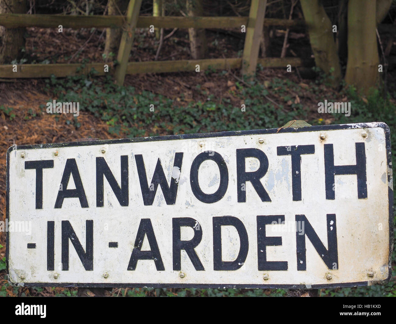 Tanworth in Arden sign Stock Photo - Alamy