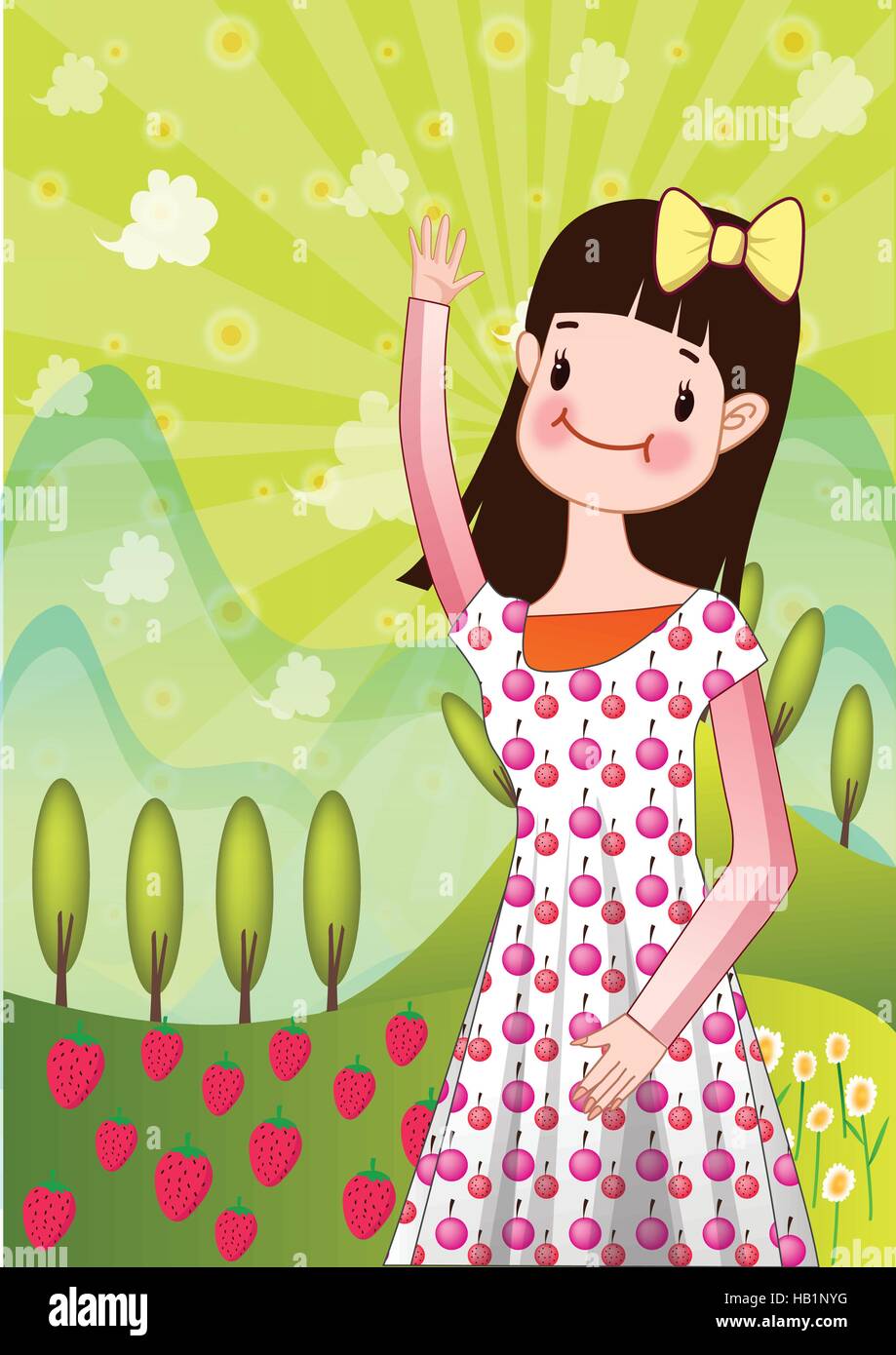 Strawberry tree illustration Stock Vector Images - Alamy