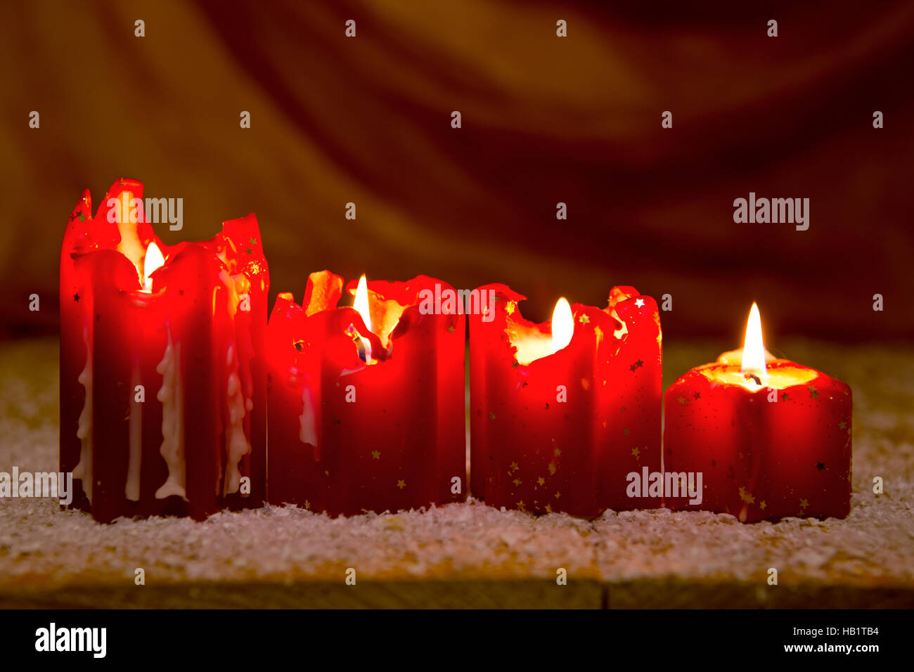 Four red Christmas candle for Advent Stock Photo - Alamy