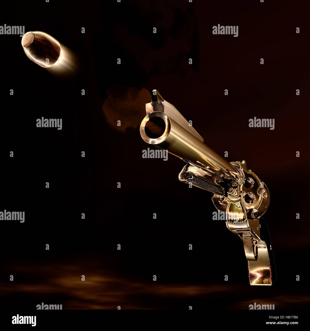 Digital Illustration of a Revolver Stock Photo - Alamy