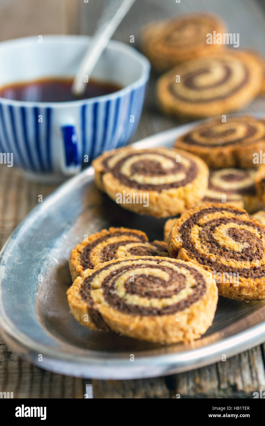 Two-color cookies for breakfast Stock Photo - Alamy