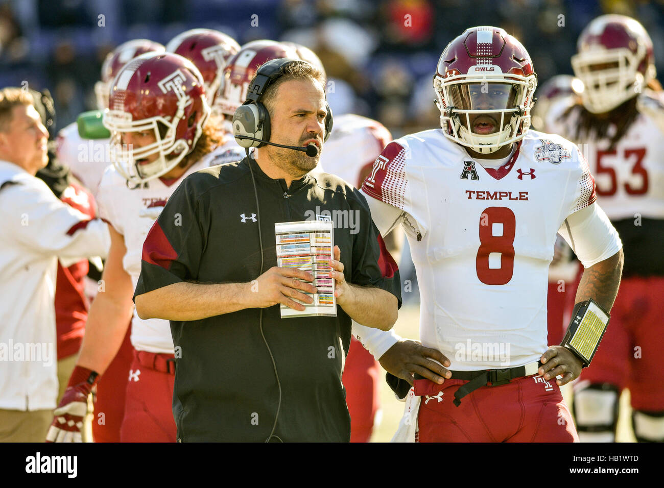 Annapolis, Maryland, USA. 3rd Dec, 2016. Temple's QB, PHILLIP WALKER ...