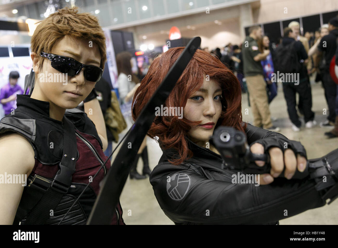 Tokyo, Japan. 3rd Dec, 2016. Cosplayers pose for a photograph during ...