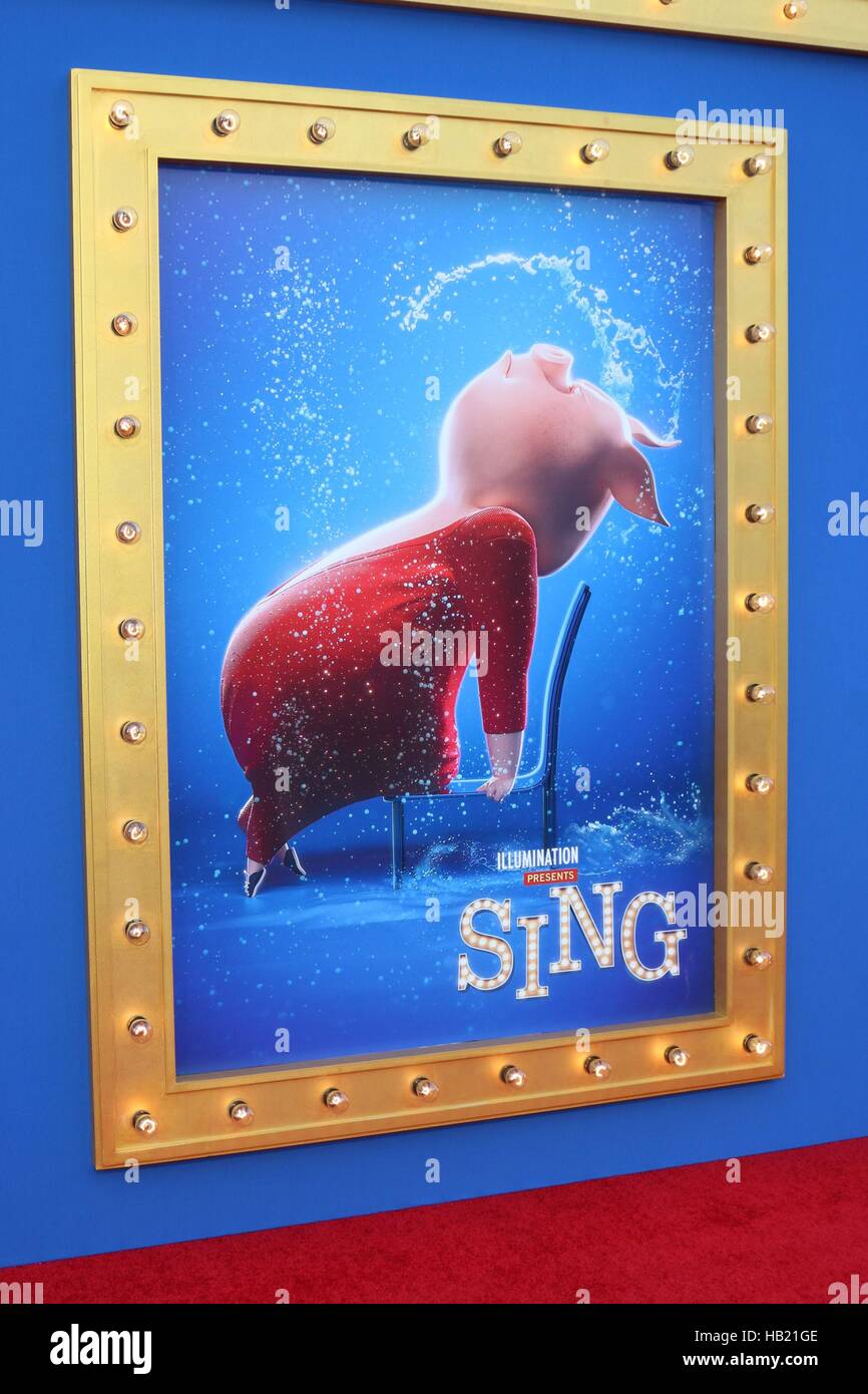 Los Angeles, CA, USA. 3rd Dec, 2016. Sing Poster at arrivals for SING ...