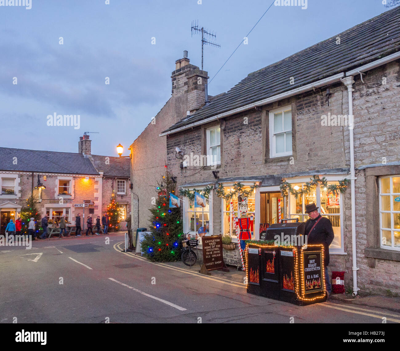 Castleton Village, High Peak, Derbyshire, UK. December 4th 2016 ...