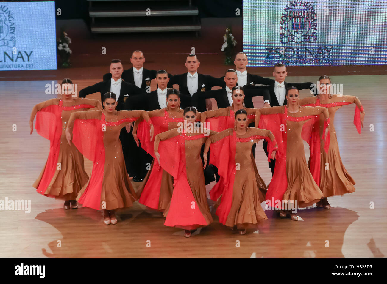 Pecs. 4th Dec, 2016. Members of gold medalist Team Vera of Russia ...