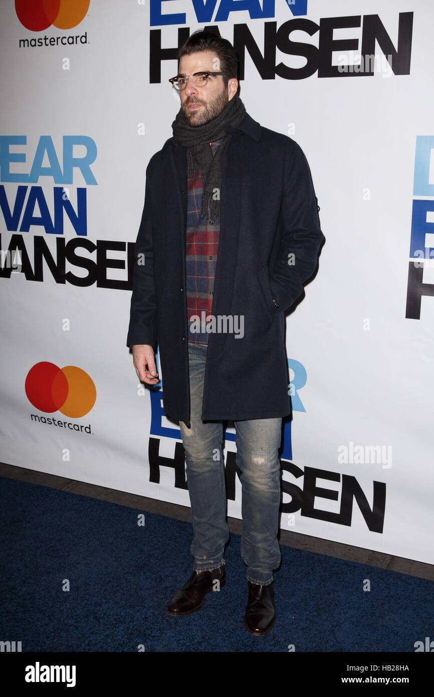 New York, NY, USA. 4th Dec, 2016. Zachary Quinto in attendance for Dear ...
