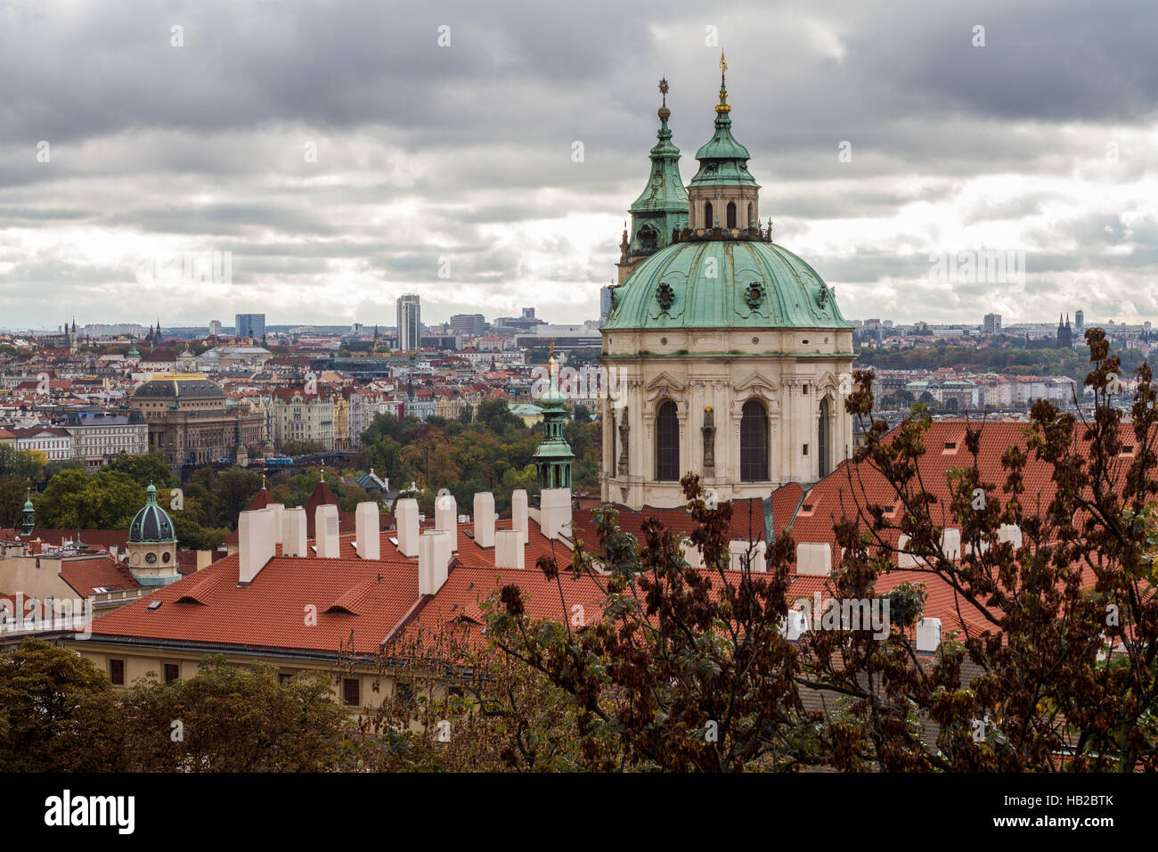 View over the rooftops of Prague Stock Photo - Alamy