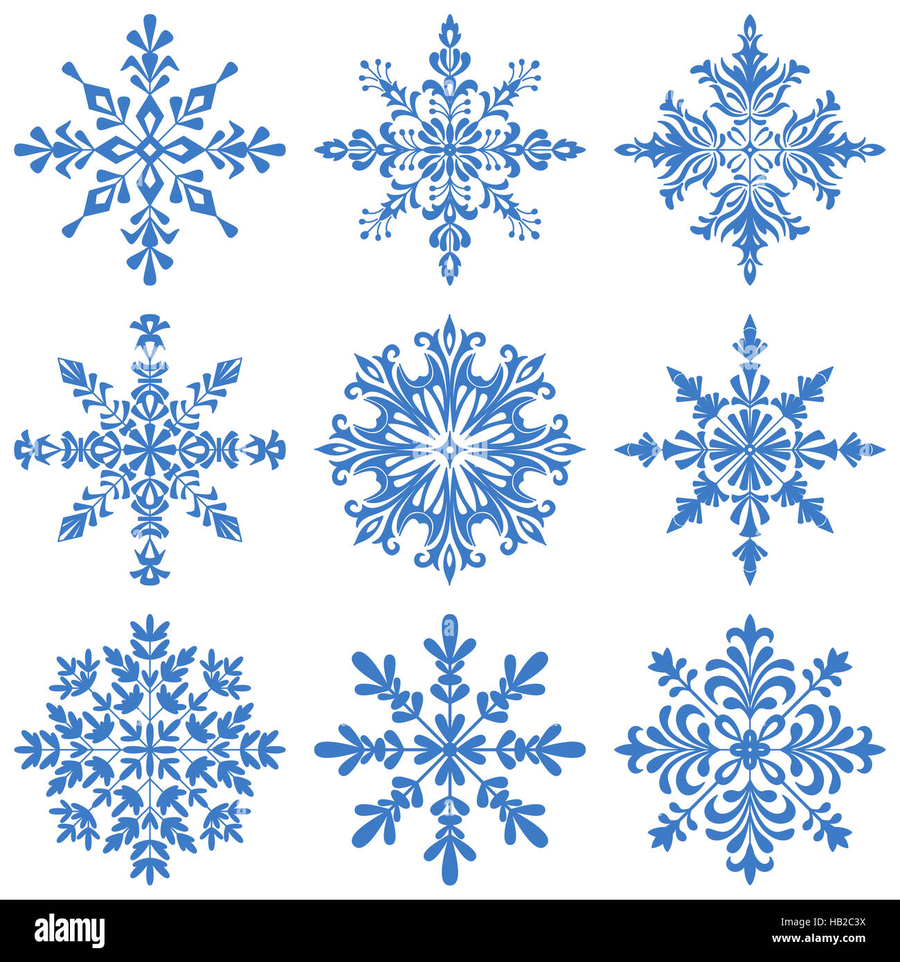 Snowflakes Silhouette Set Stock Photo - Alamy