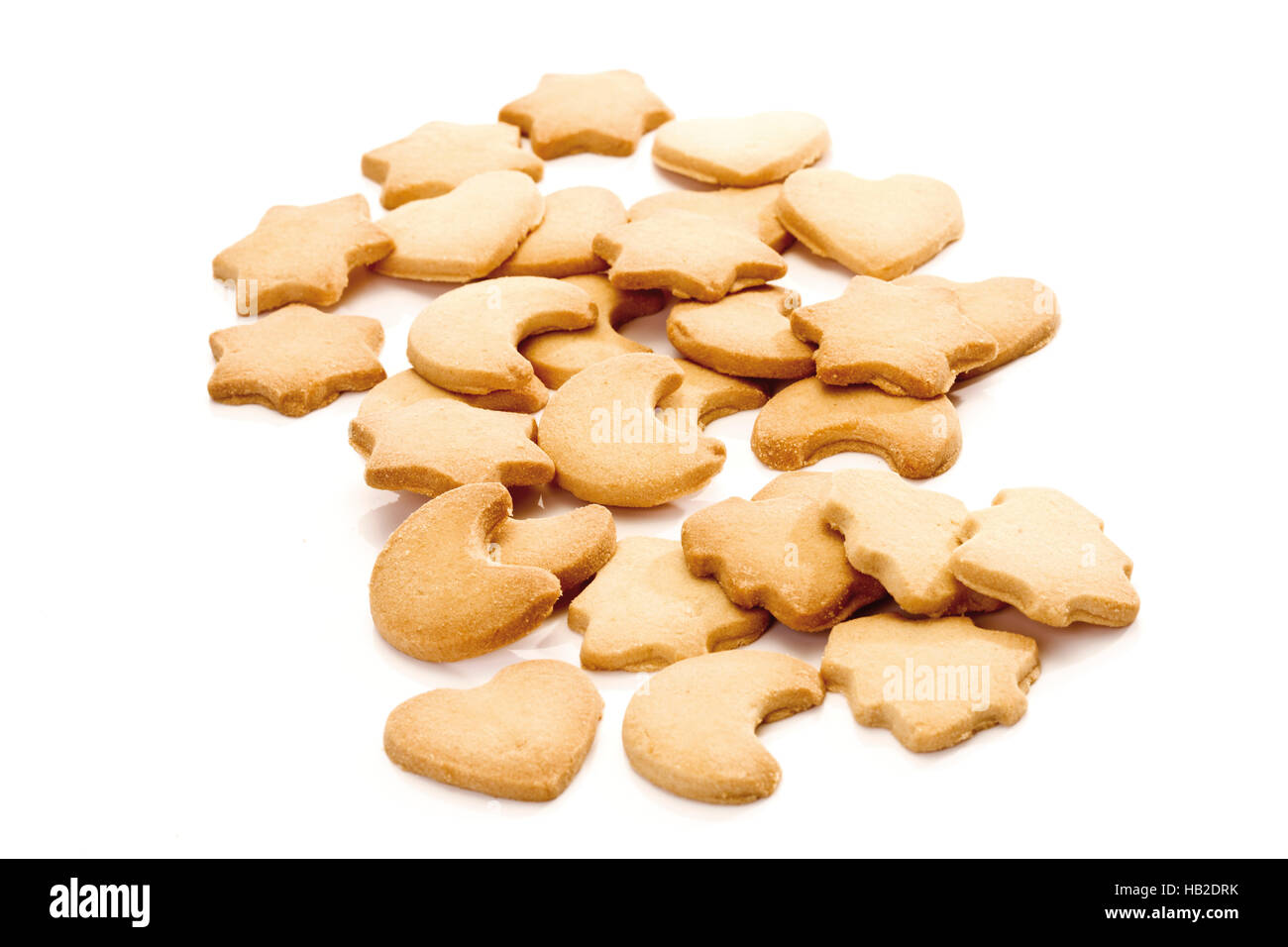 Butter cookies, crescent, star, heart, fir tree Stock Photo - Alamy