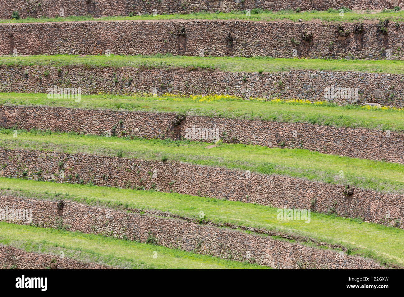 Round agricultural terraces of Incas in Sacred Valley, Peru Stock Photo ...