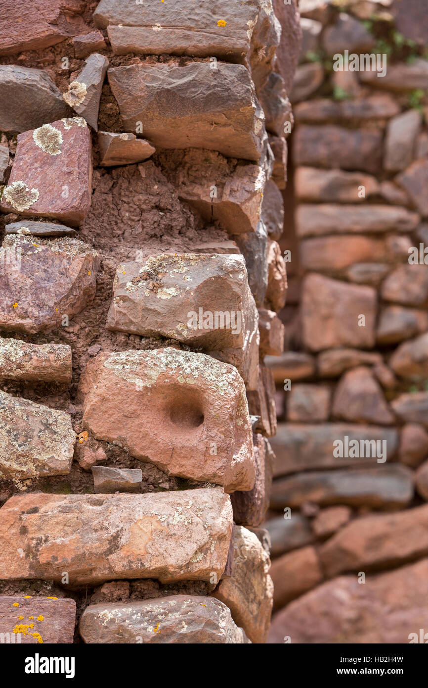 Inca wall made of stones in the Sacred Valley, Peru Stock Photo - Alamy
