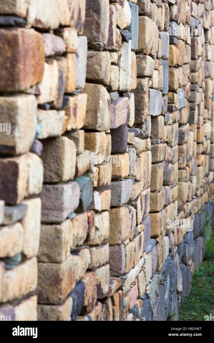 Inca wall made of stones in the Sacred Valley, Peru Stock Photo - Alamy