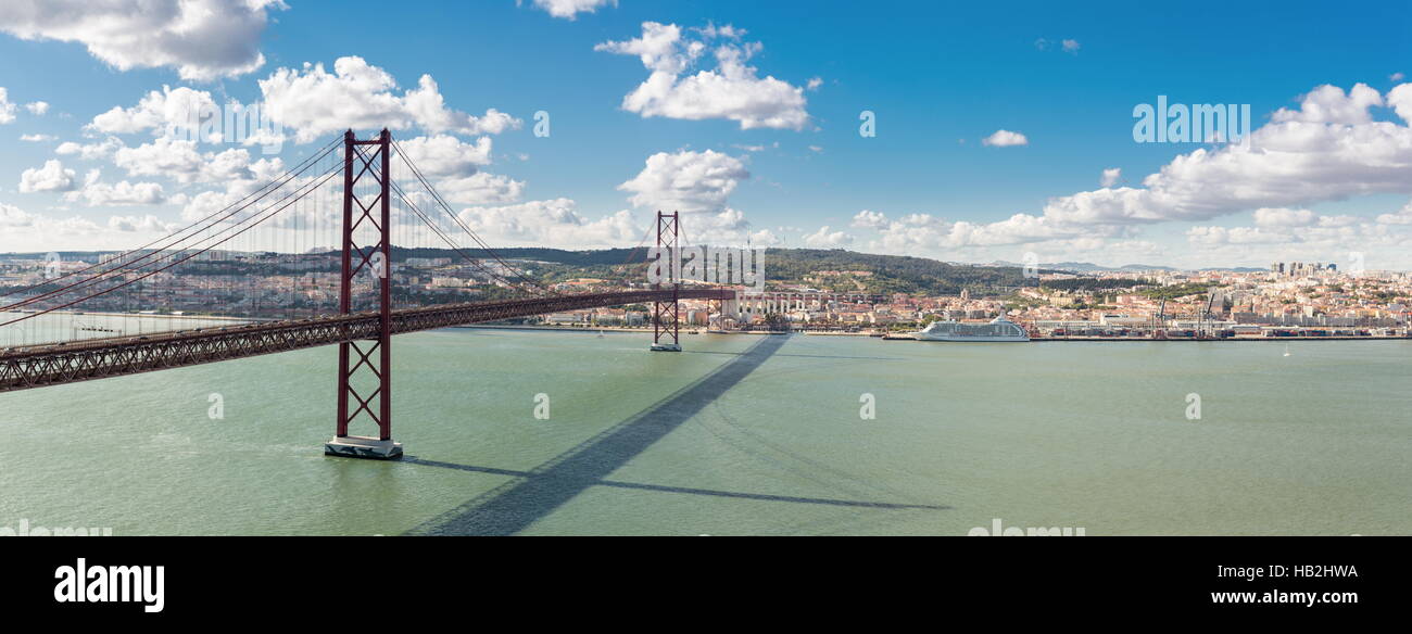 Panorama Lisbon Bridge Stock Photo - Alamy