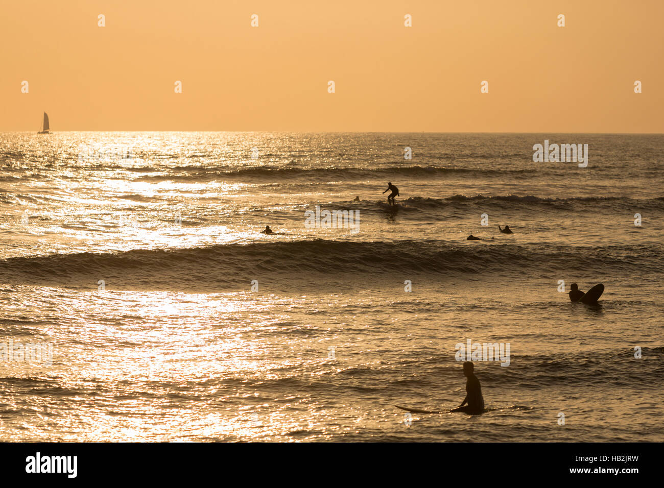 Orange Pacific sunset in Lima, Peru Stock Photo - Alamy