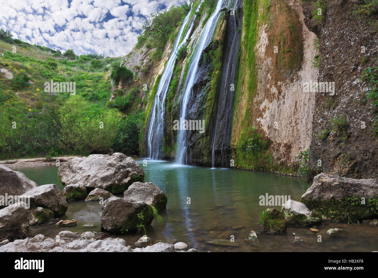 The fall in oval pool Stock Photo - Alamy