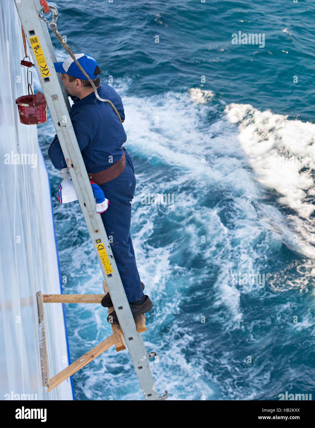 Ship repairing worker Stock Photo - Alamy