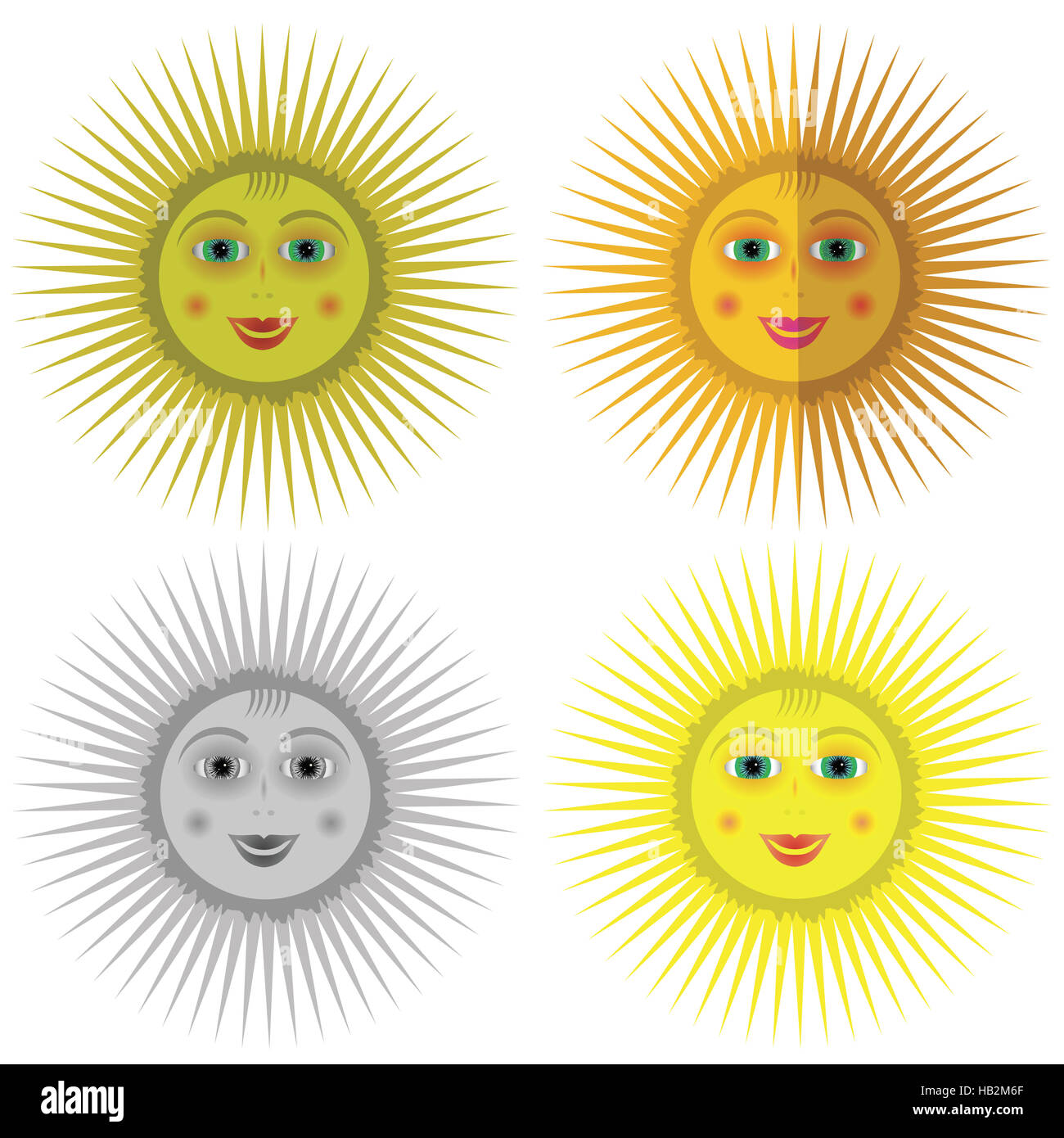 Sun bright cartoon decoration hi-res stock photography and images - Alamy