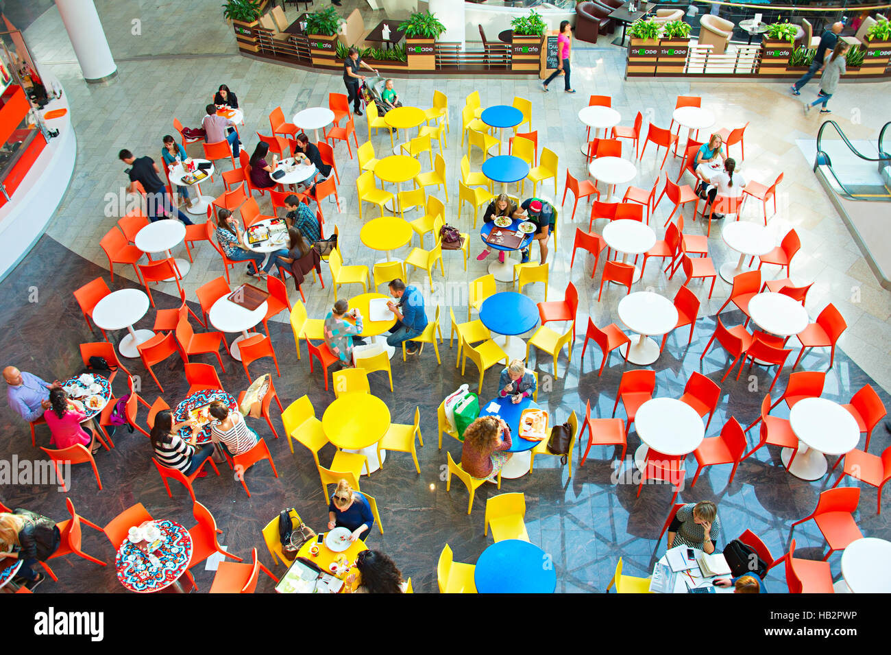 Aerial view food court hi-res stock photography and images - Alamy