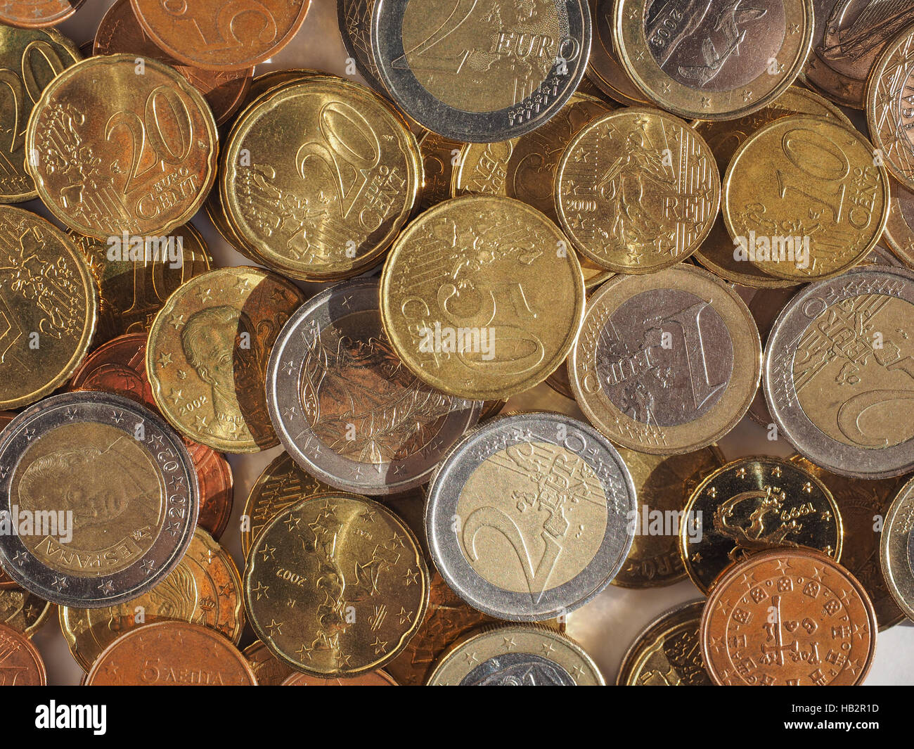 Euro coins background Stock Photo - Alamy