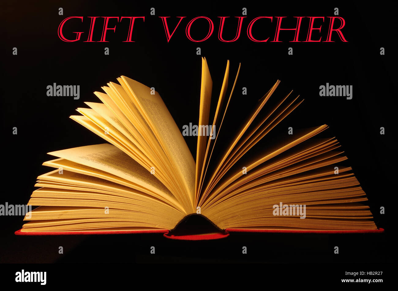 old books - gift voucher Stock Photo - Alamy