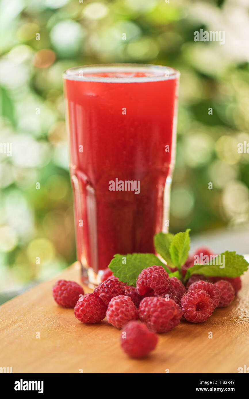 fruit drink with raspberries Stock Photo - Alamy